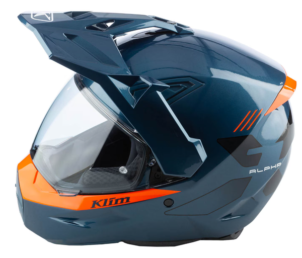 Buy Klim X1 Alpha Helmet - Gloss Concept Petrol - Strike Orange Online ...