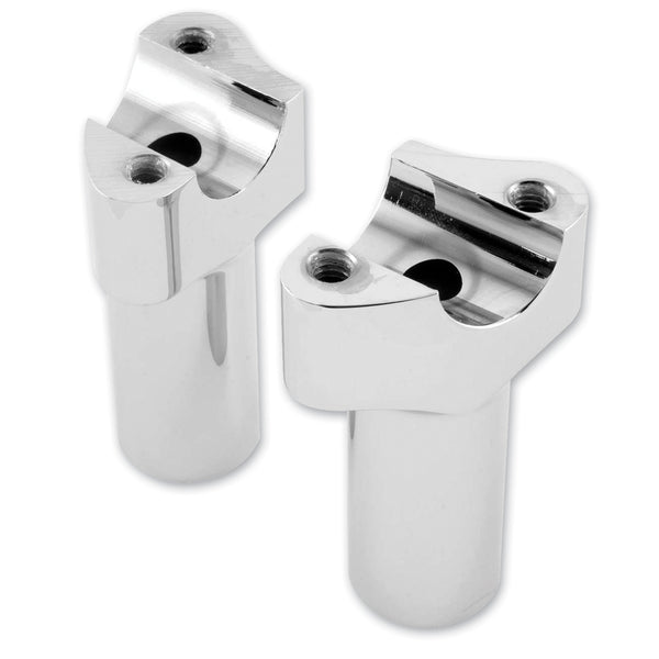 Milwaukee Twins Chrome Forged Aluminum 2″ Straight Risers for 1″ Bars ...